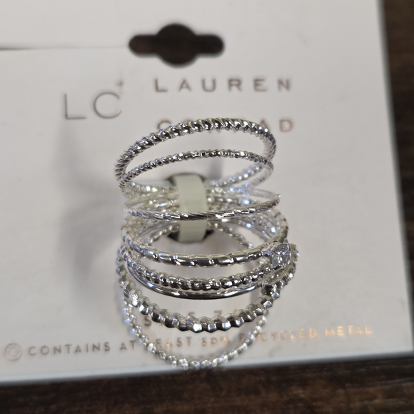 LC Lauren Conrad | Jewelry | Lc Lauren Conrad Silvertone Ring Set ...